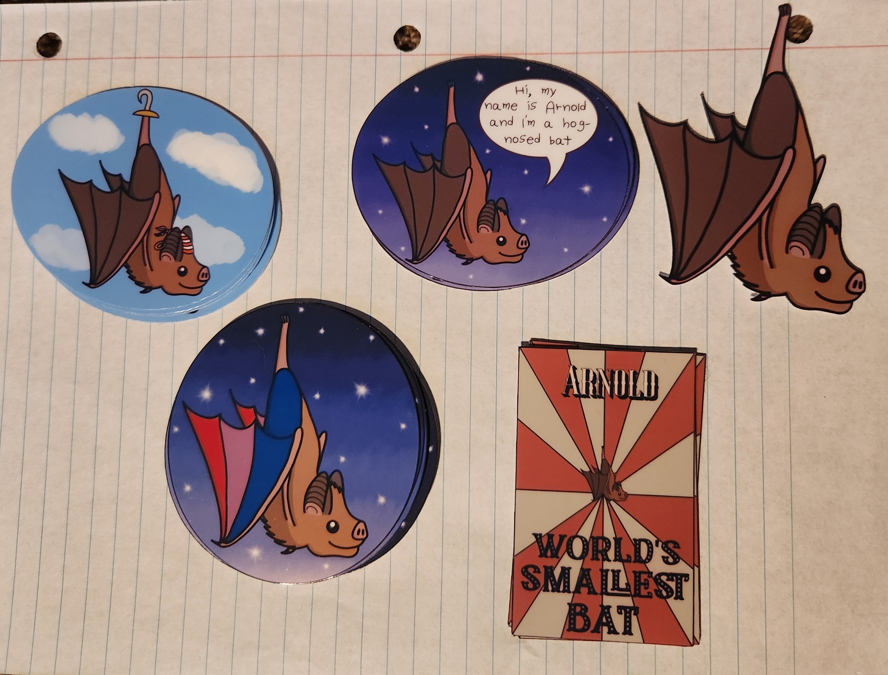 Arnold The Bat, 3" Stickers – St George Stuff
